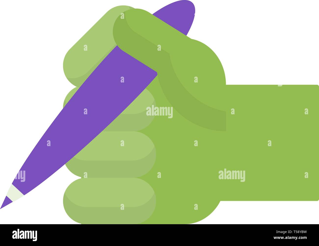 Hand writing vector flat icons, hand and pen vector illustration Stock ...