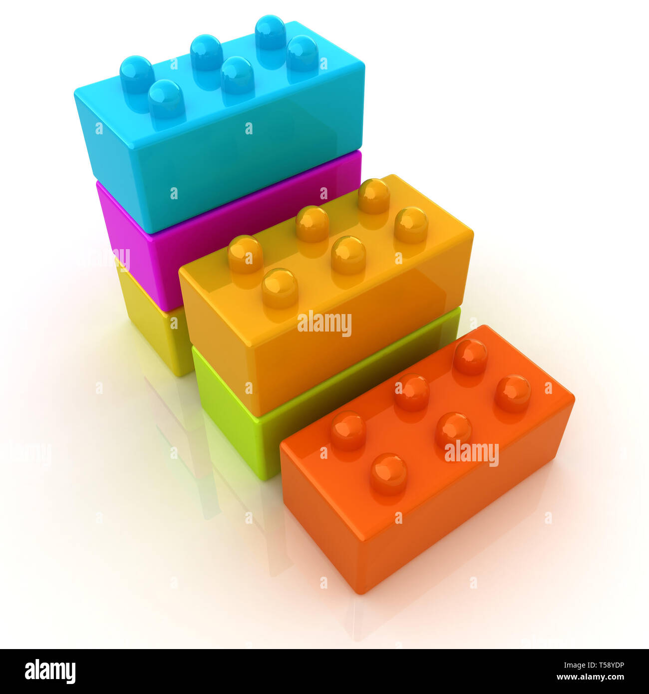 Building blocks efficiency concept on white Stock Photo - Alamy