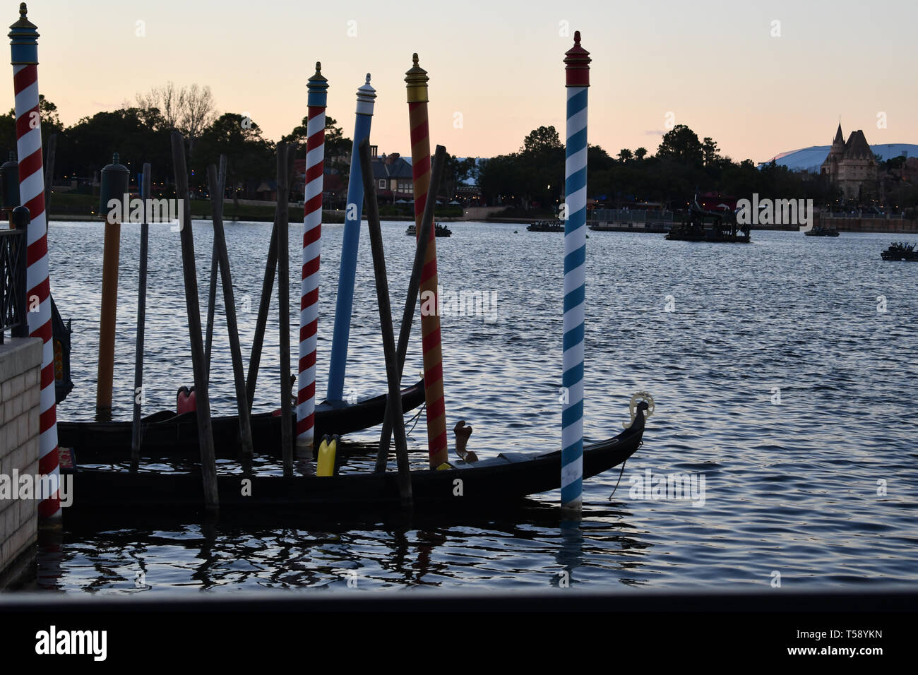 colorful poles in water Stock Photo - Alamy