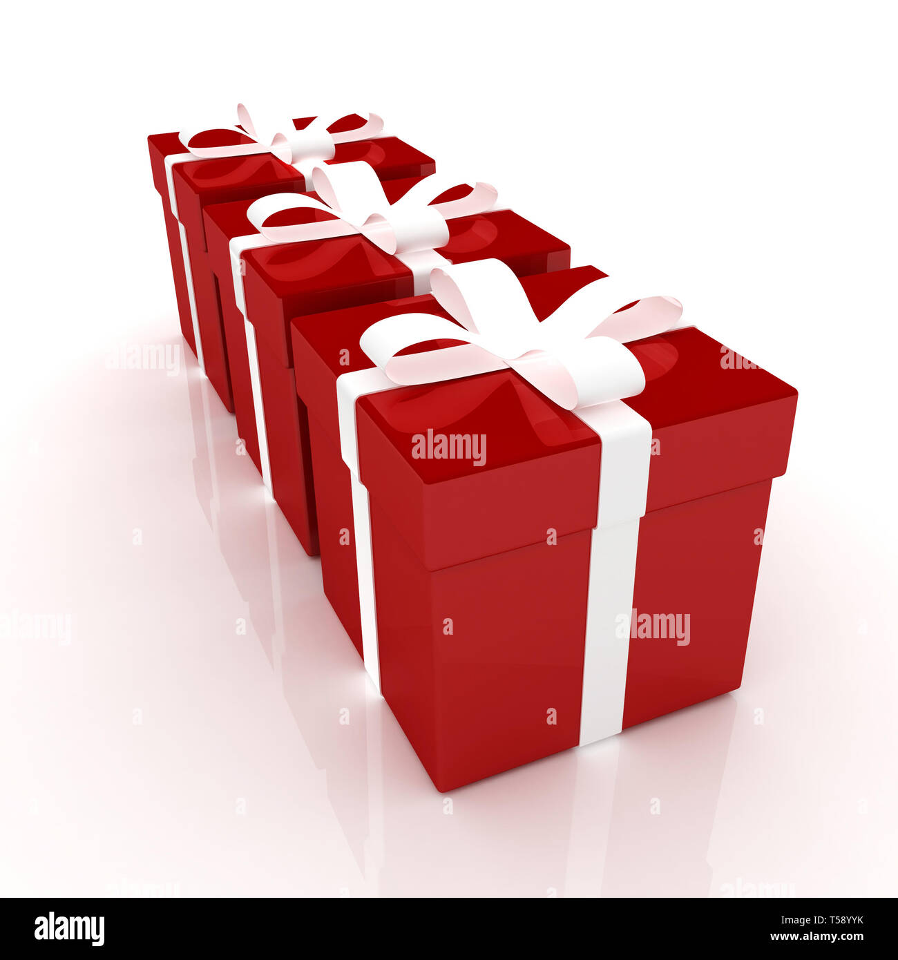 Bright christmas gifts on a white background Stock Photo - Alamy
