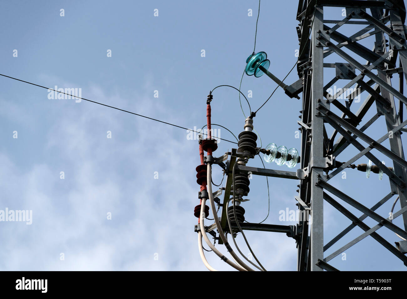 High voltage electrical cable detail Stock Photo - Alamy