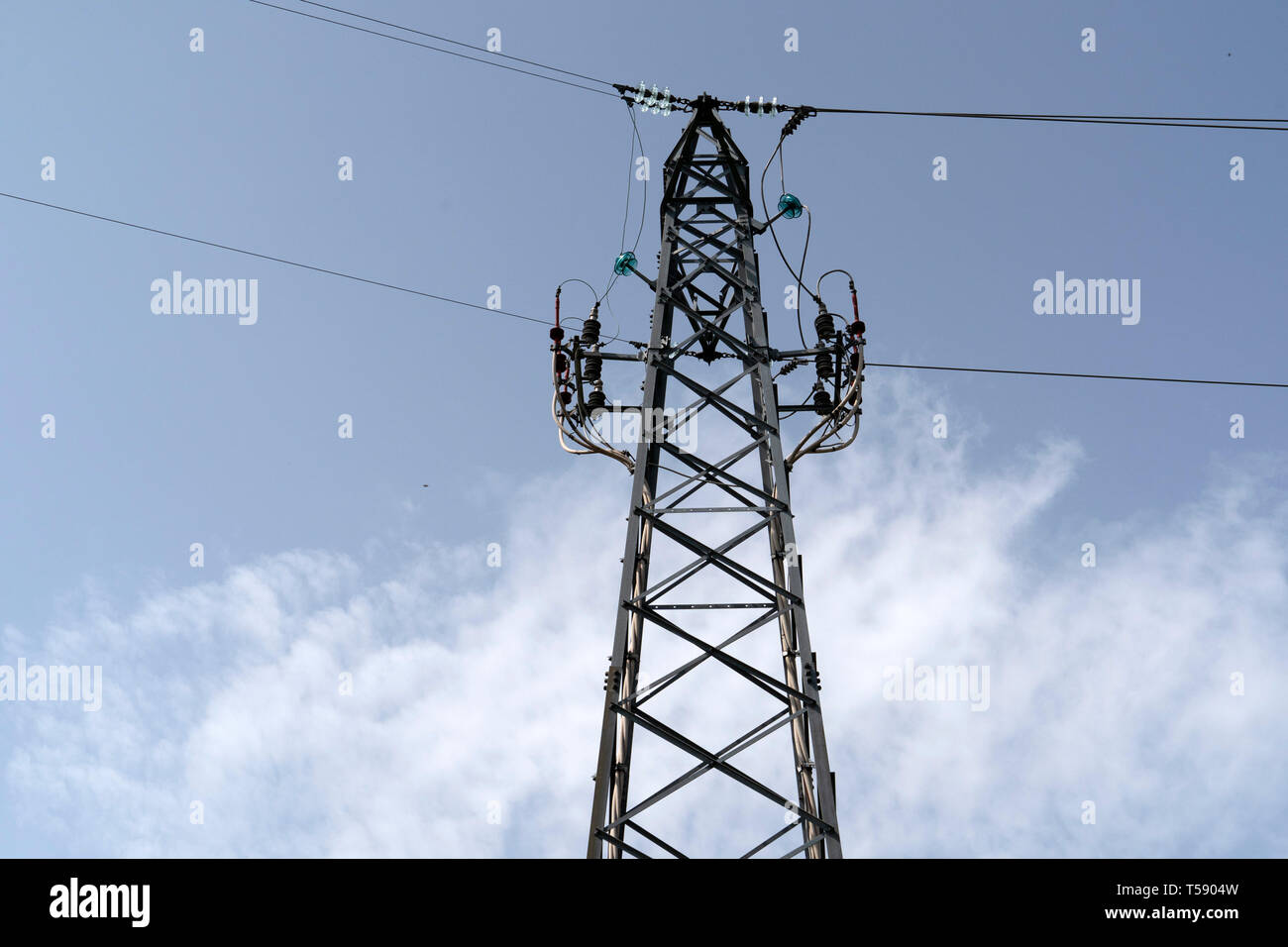 High voltage electrical cable detail Stock Photo - Alamy