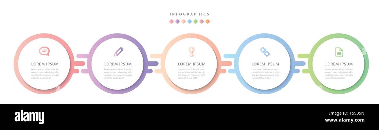 Vector infographic design UI template colorful gradient labels and ...