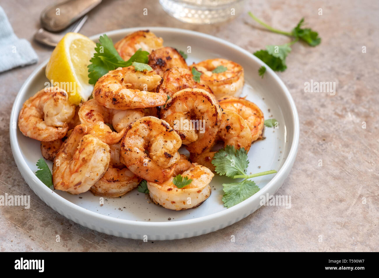 Spicy garlic chilli Prawns Shrimps Stock Photo - Alamy