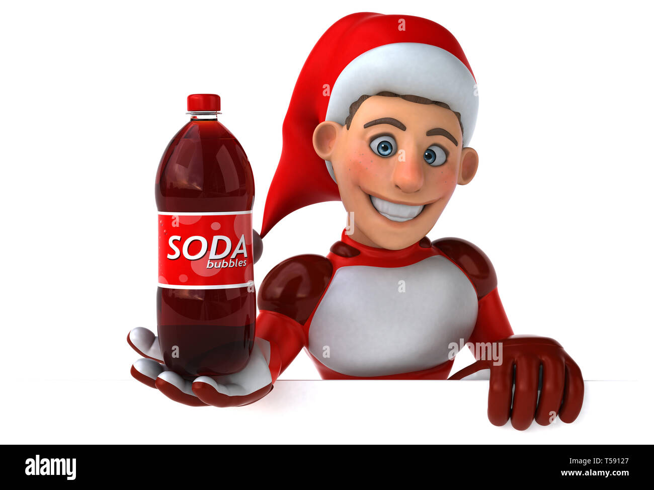 Fun Super Santa Claus - 3D Illustration Stock Photo - Alamy