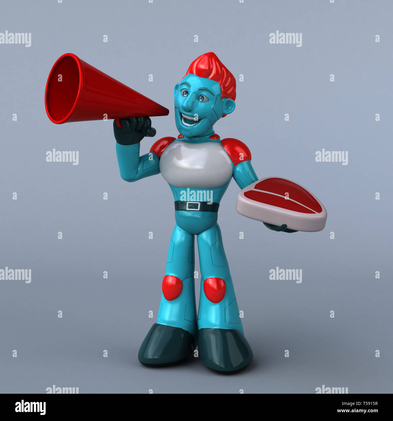 Red Robot - 3D Illustration Stock Photo - Alamy