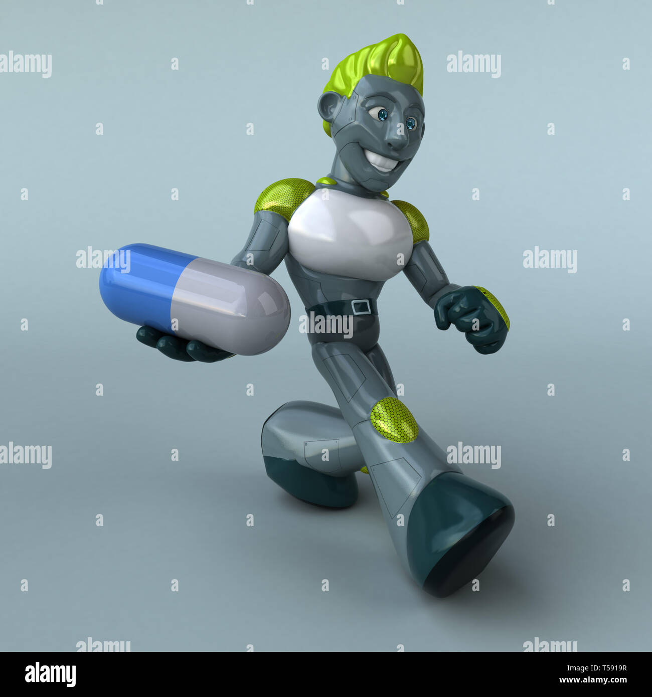 Green Robot - 3D Illustration Stock Photo - Alamy