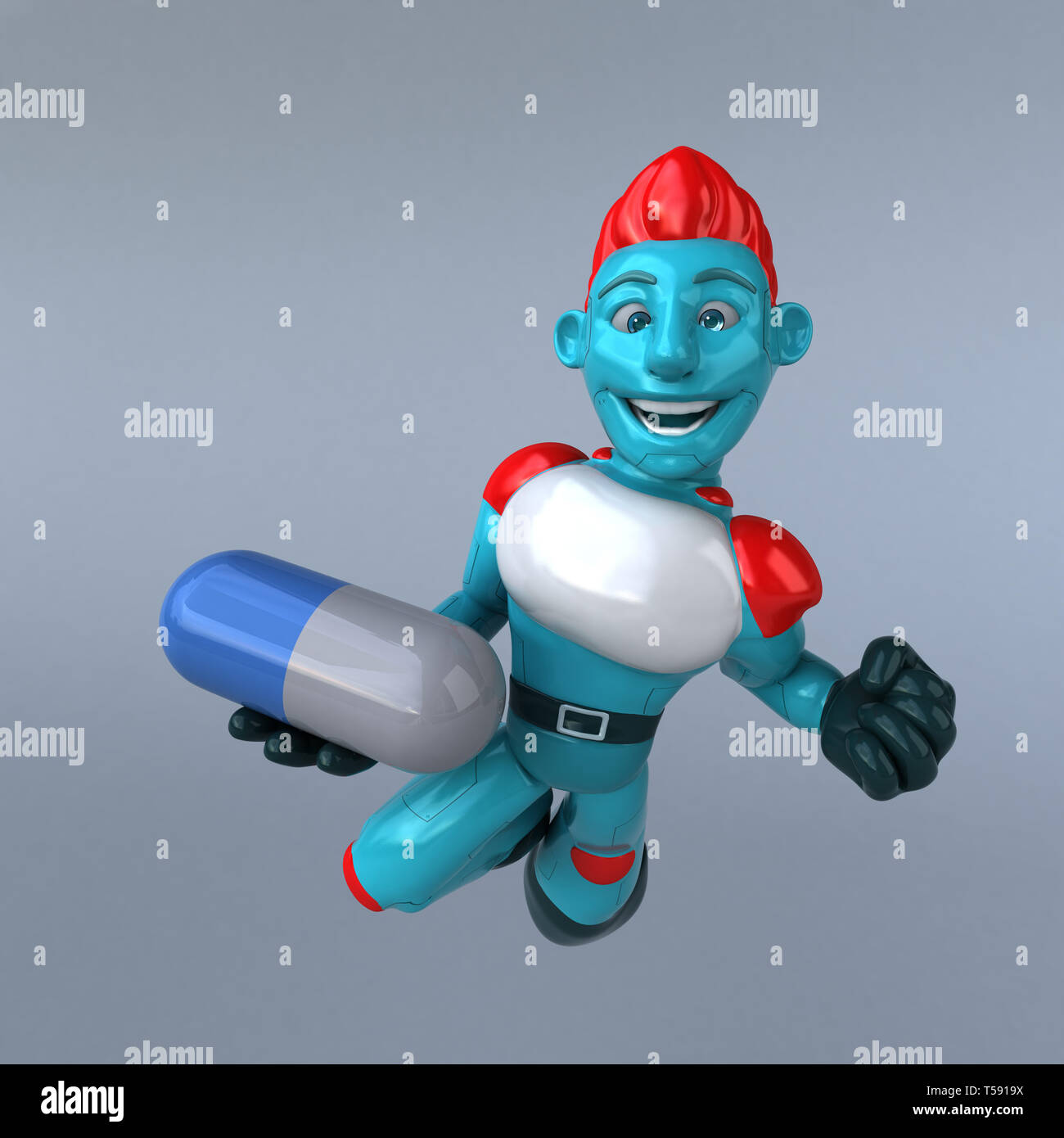 Red Robot - 3D Illustration Stock Photo - Alamy