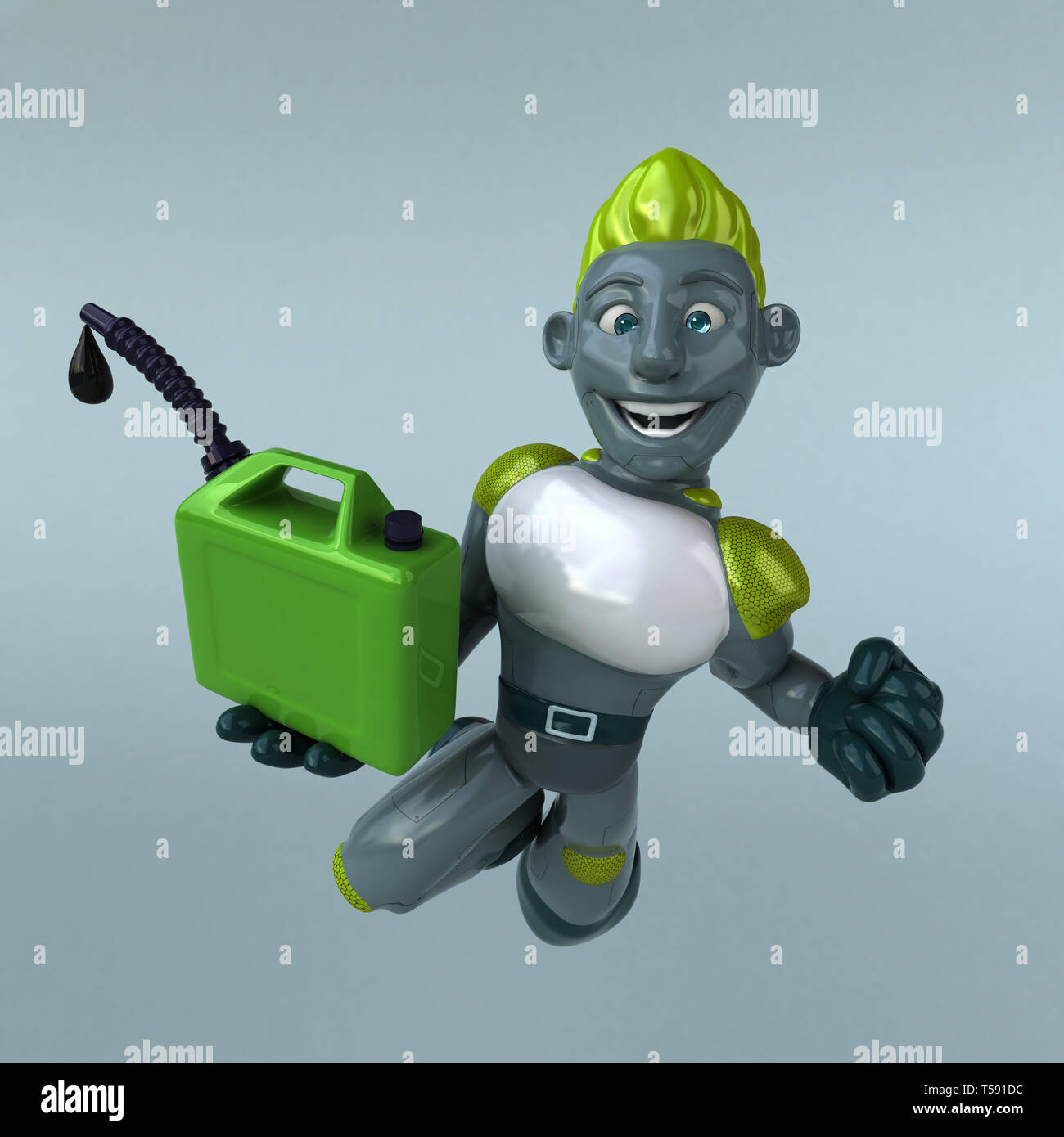 Green Robot - 3D Illustration Stock Photo - Alamy
