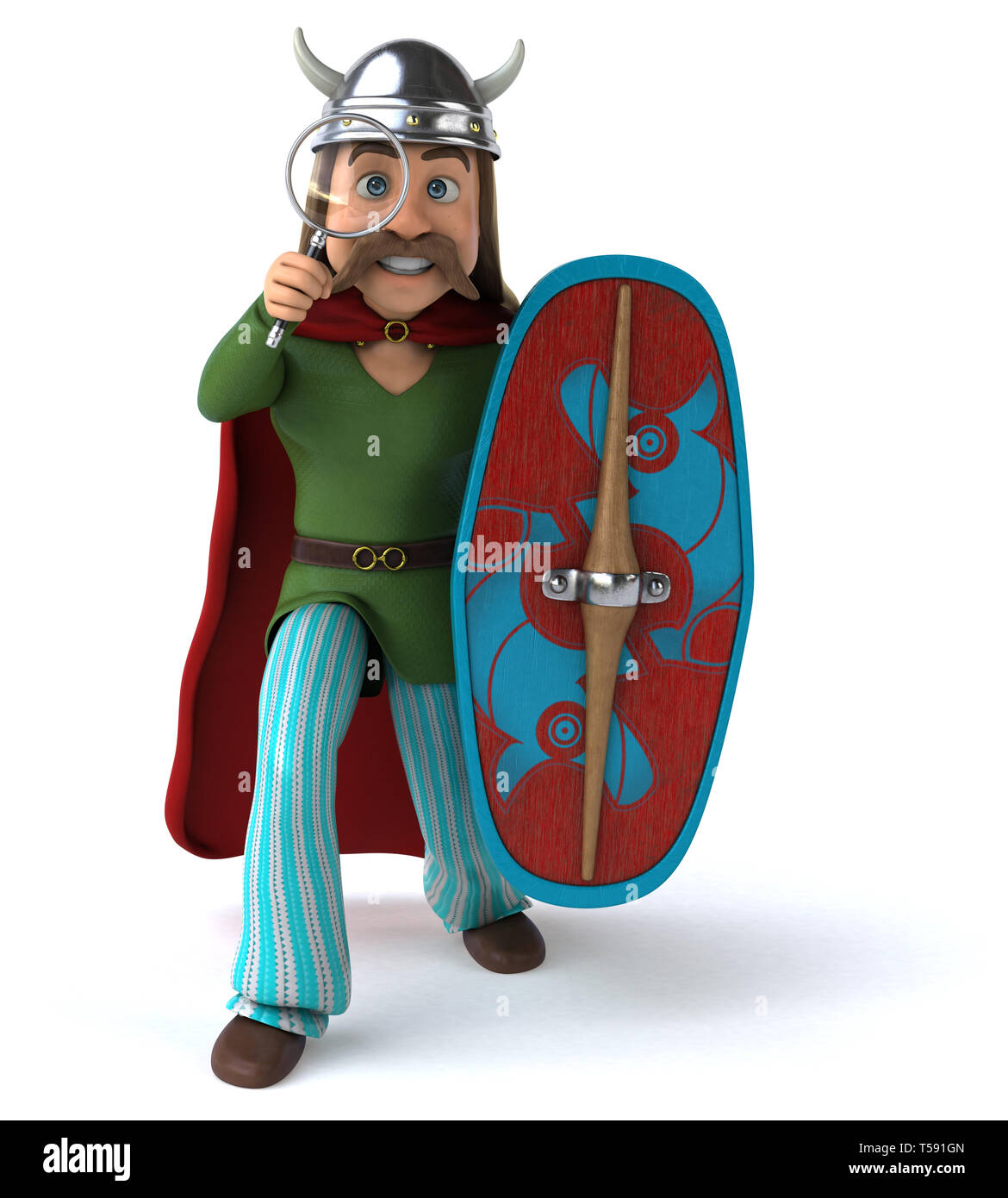 Fun Gaul - 3D Illustration Stock Photo - Alamy