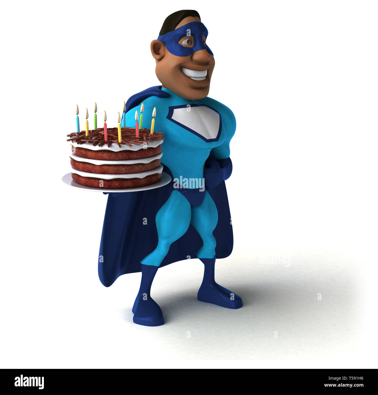 Fun superhero - 3D Illustration Stock Photo - Alamy