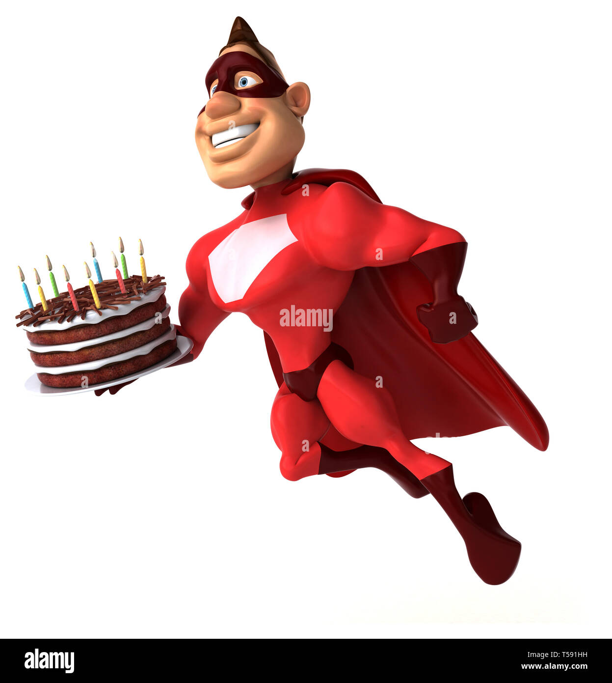 Fun superhero - 3D Illustration Stock Photo - Alamy