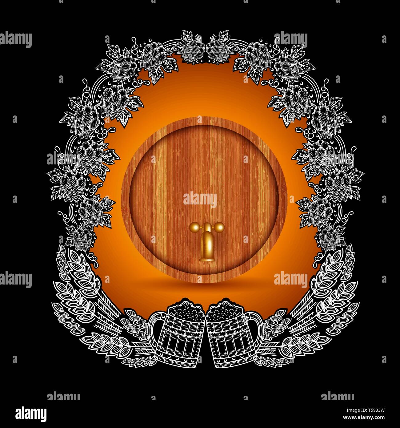 Two barrel Stock Vector Images - Alamy