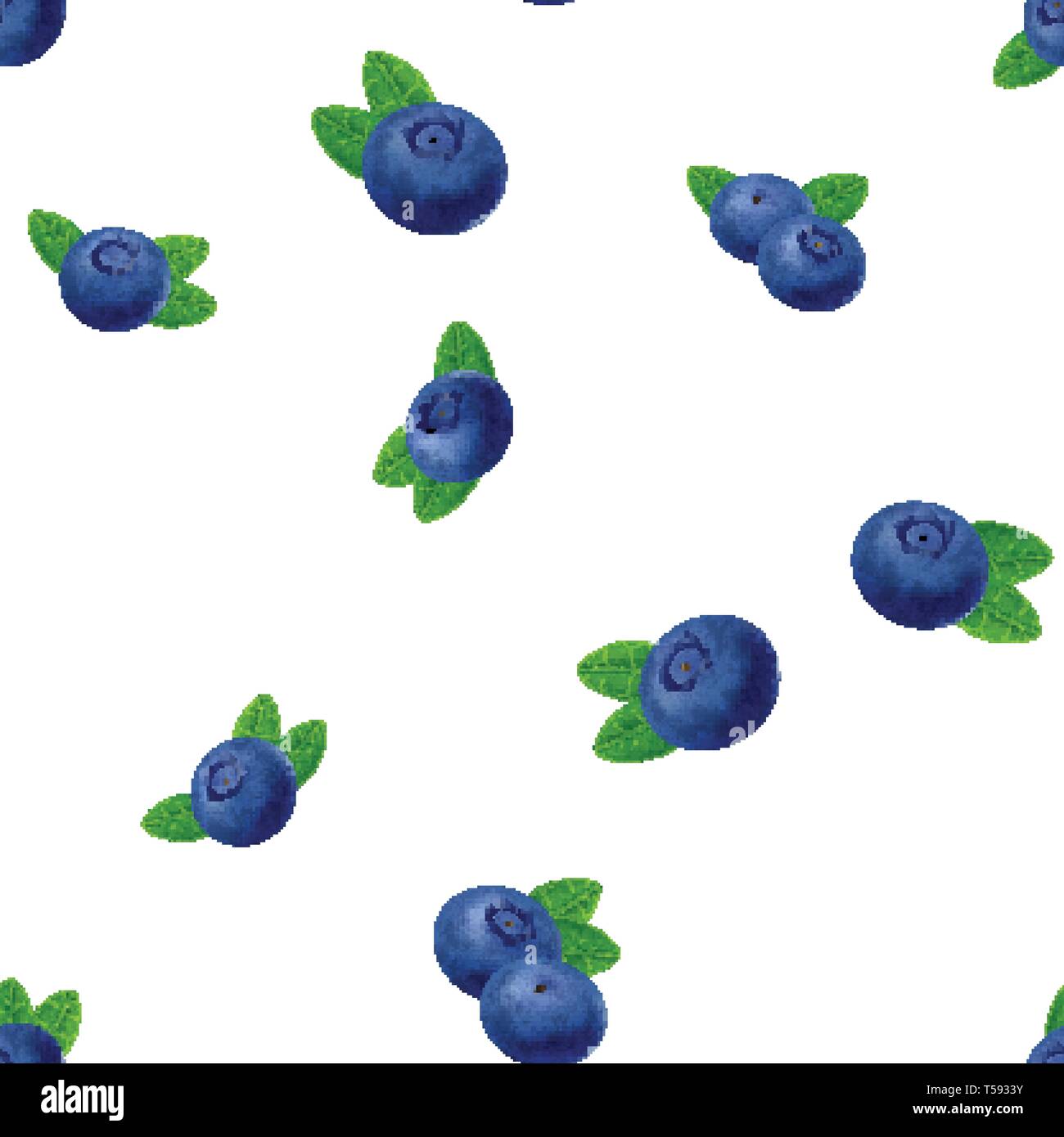 Seamless blueberries Pattern. 3d realistic vector berries Stock Vector ...