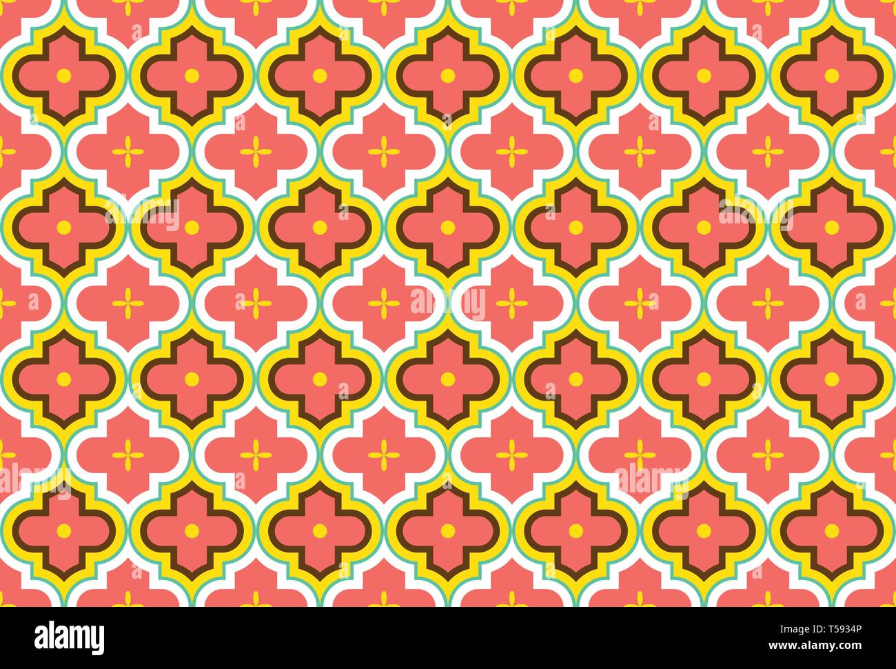 Moroccan Quatrefoil Seamless Pattern Mosaic Ogee Vector Stock Vector ...
