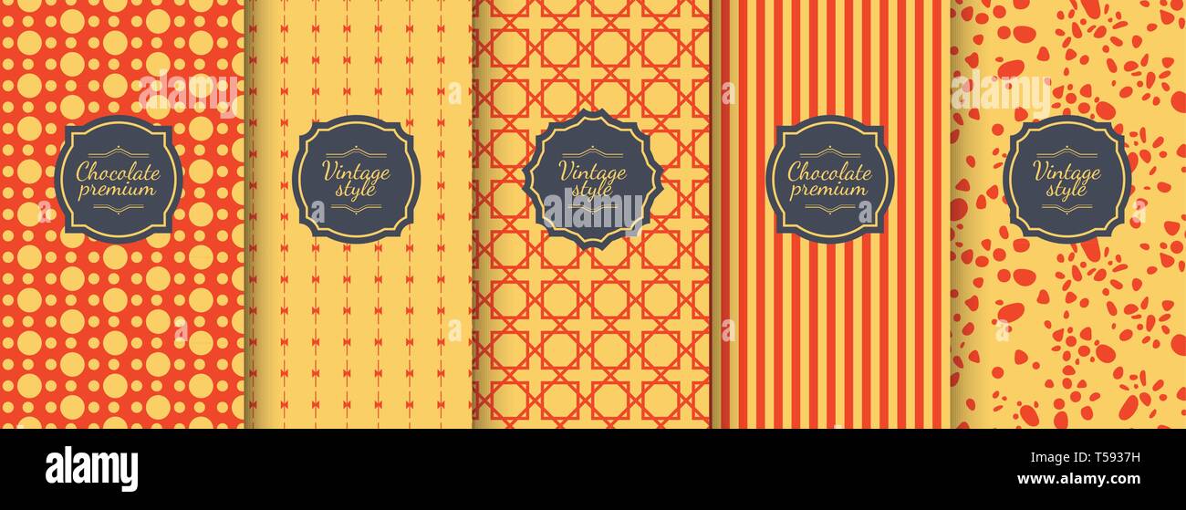 Set of red vintage seamless backgrounds for luxury packaging design ...