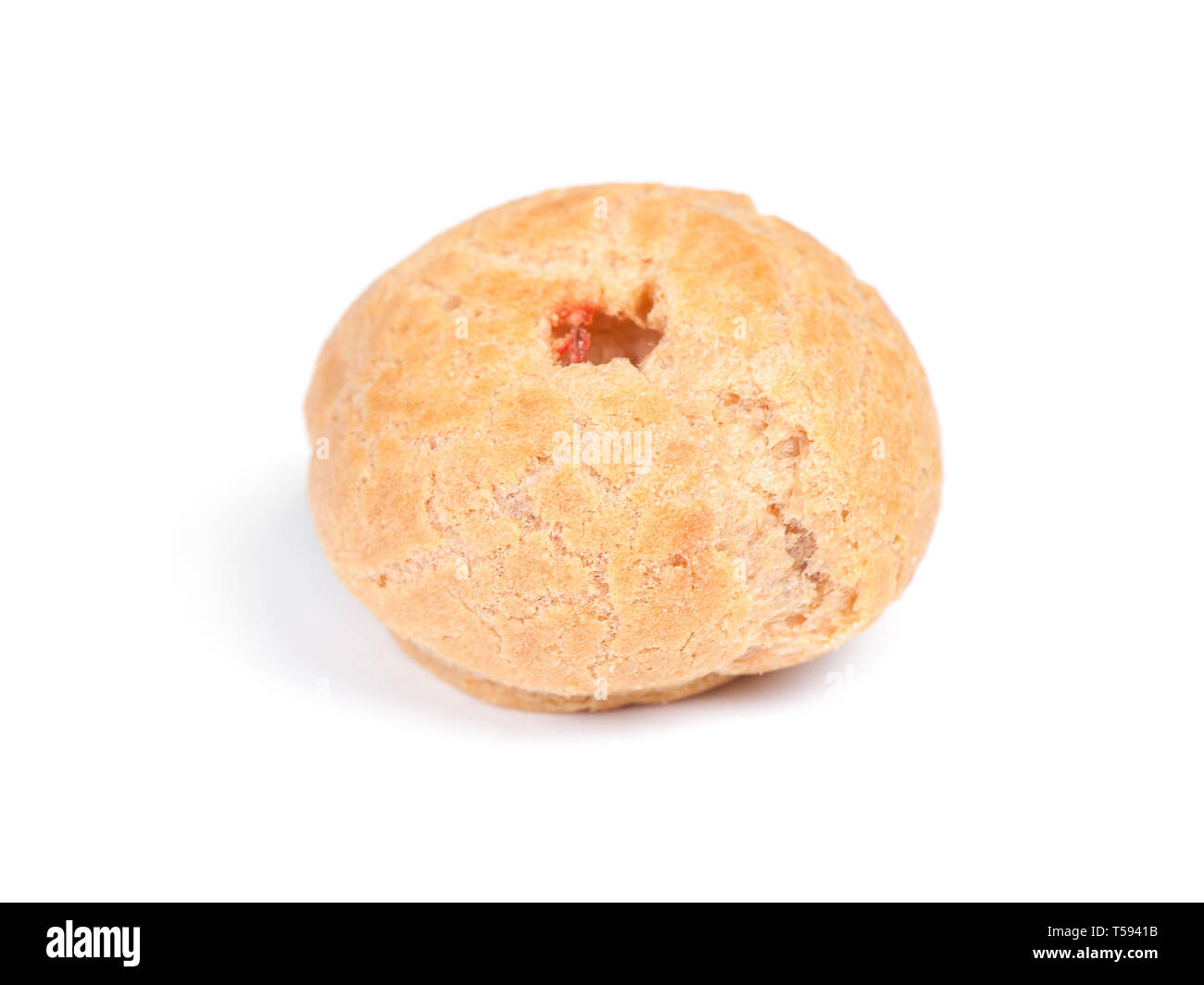 One bun with jam inside isolated on white background Stock Photo - Alamy