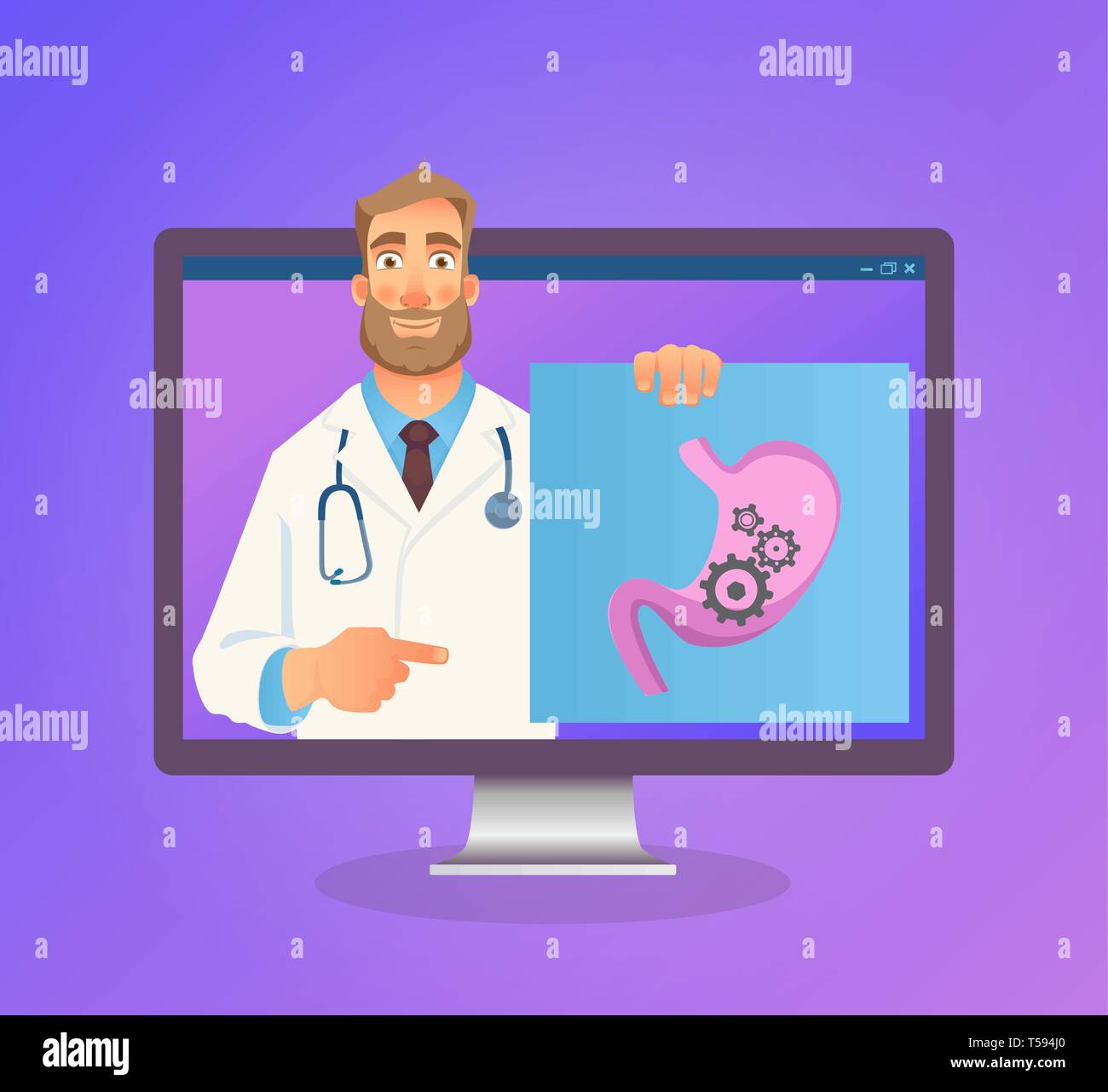 Online medical consultation. Doctor online. Medicine concept. Doctor ...