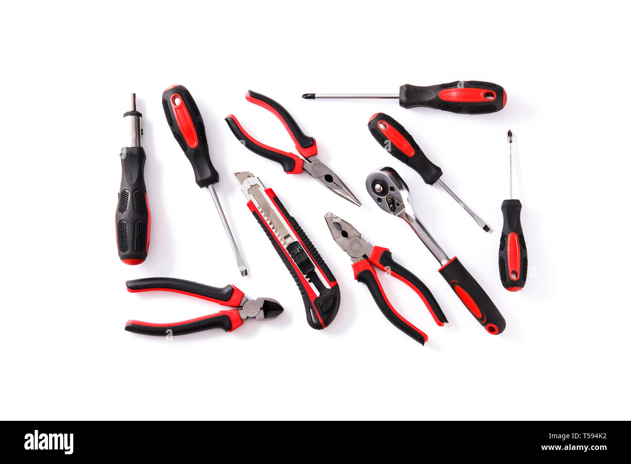 Building tools repair set pattern isolated on white background. Top ...