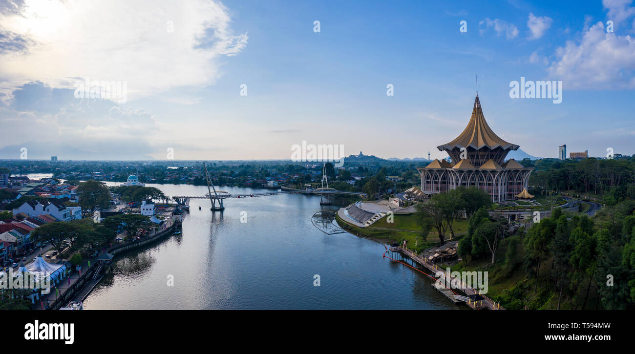 Aerial view Kuching, Bornéo, Malaysia Stock Photo - Alamy