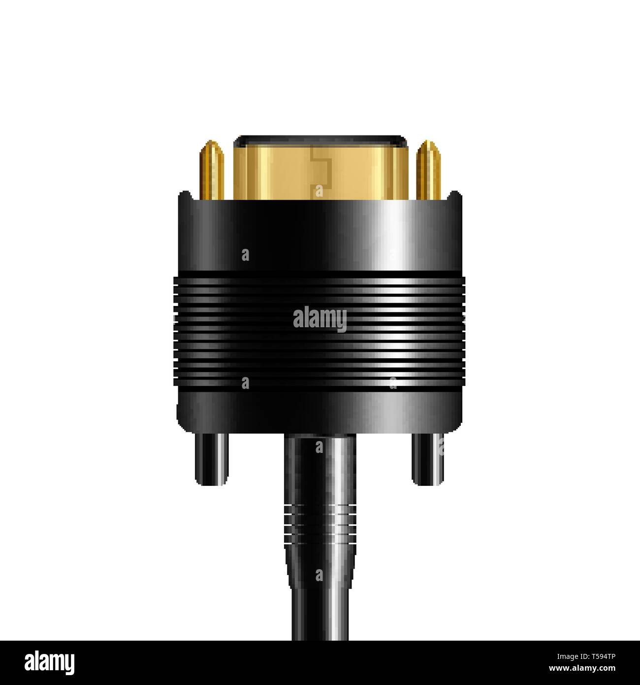 Realistic Dvi Plug Computer To Monitor Vector Stock Vector Image & Art ...