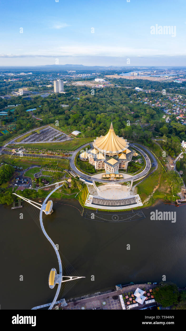 Aerial view Kuching, Bornéo, Malaysia Stock Photo - Alamy