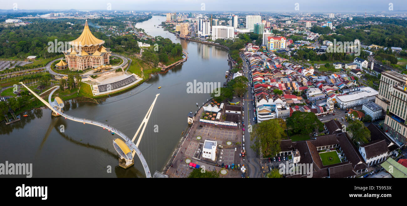 Aerial view Kuching, Bornéo, Malaysia Stock Photo - Alamy