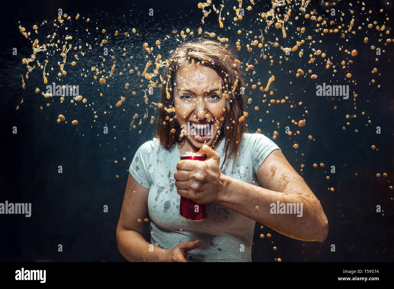 Girl drinking can coke hi-res stock photography and images - Alamy