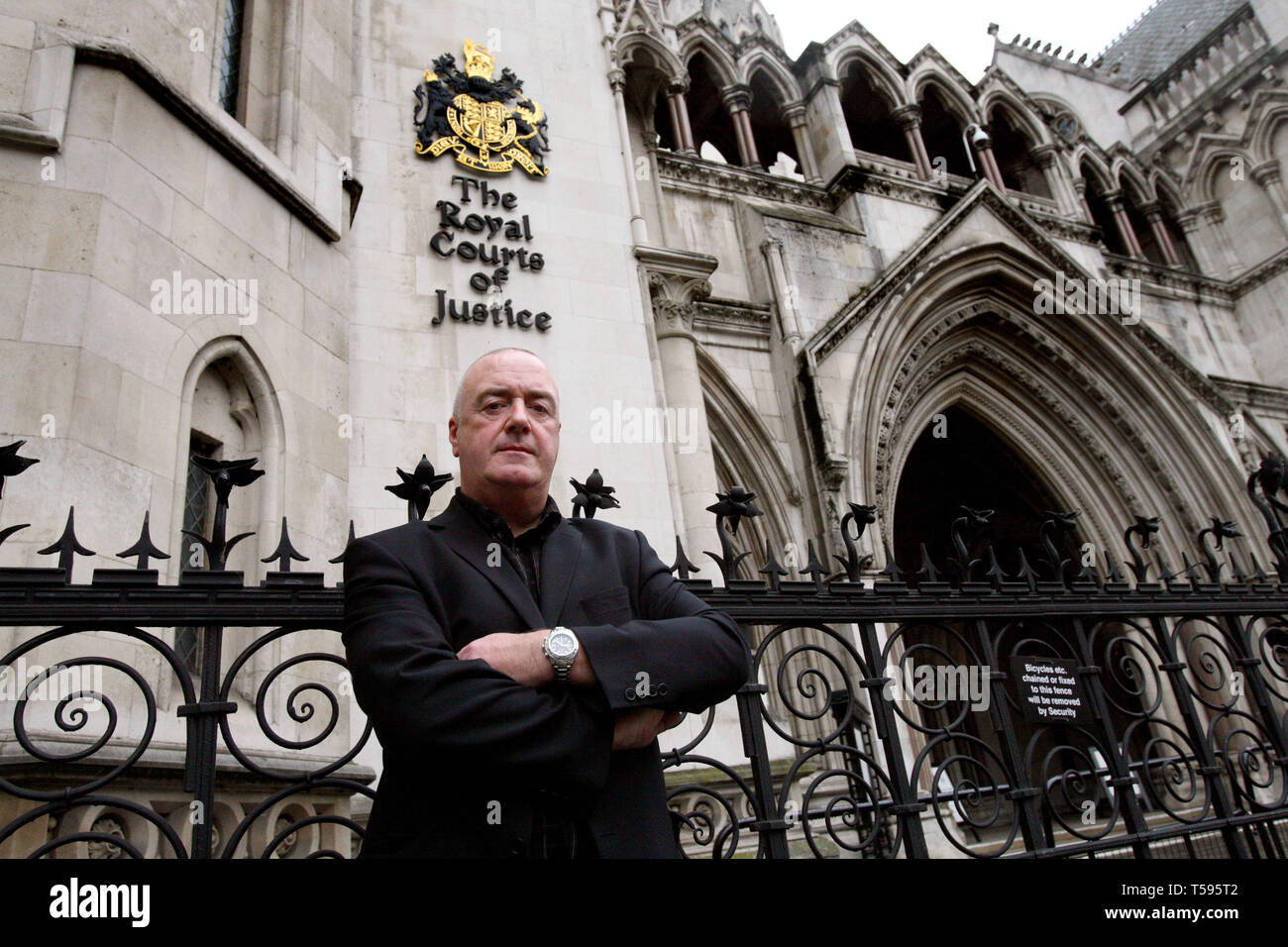 Blacklisted building worker Steve Acheson Outside the Royal Courts of ...