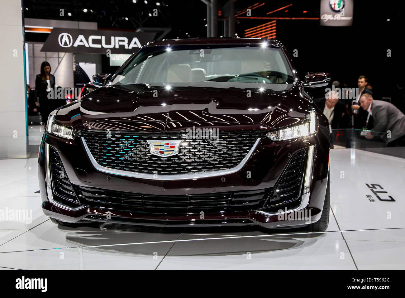 Cadillac CT5 at the New York International Auto Show 2019, at the Jacob ...