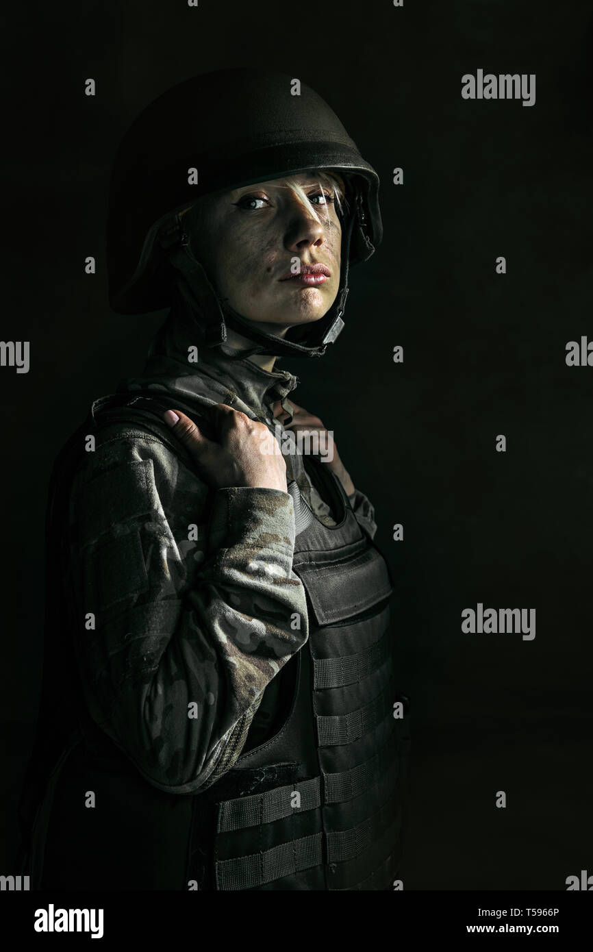 The last fight is calling for checking forces. Close up portrait of ...