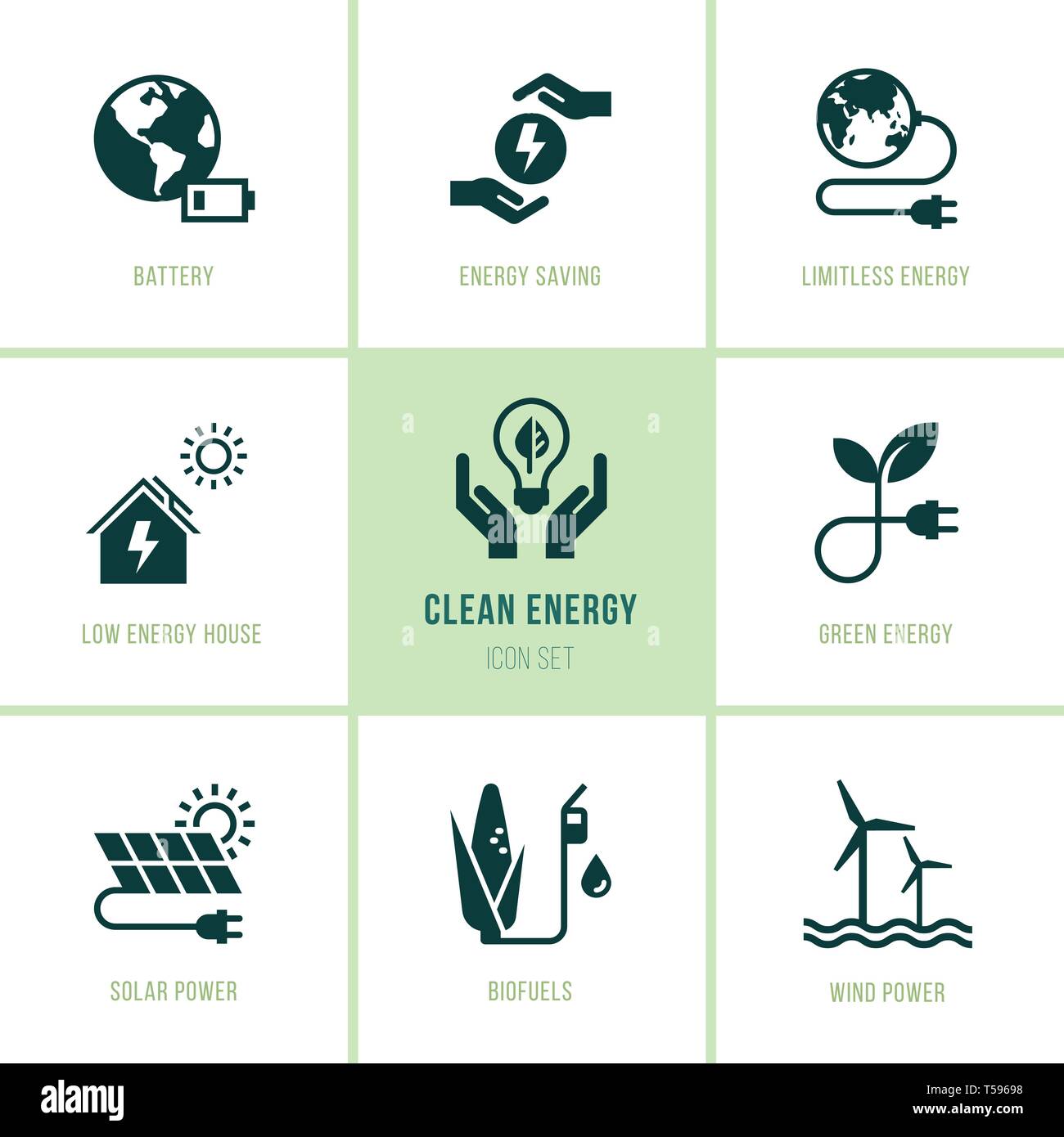 Set of eco vector icons in flat style Stock Vector Image & Art - Alamy