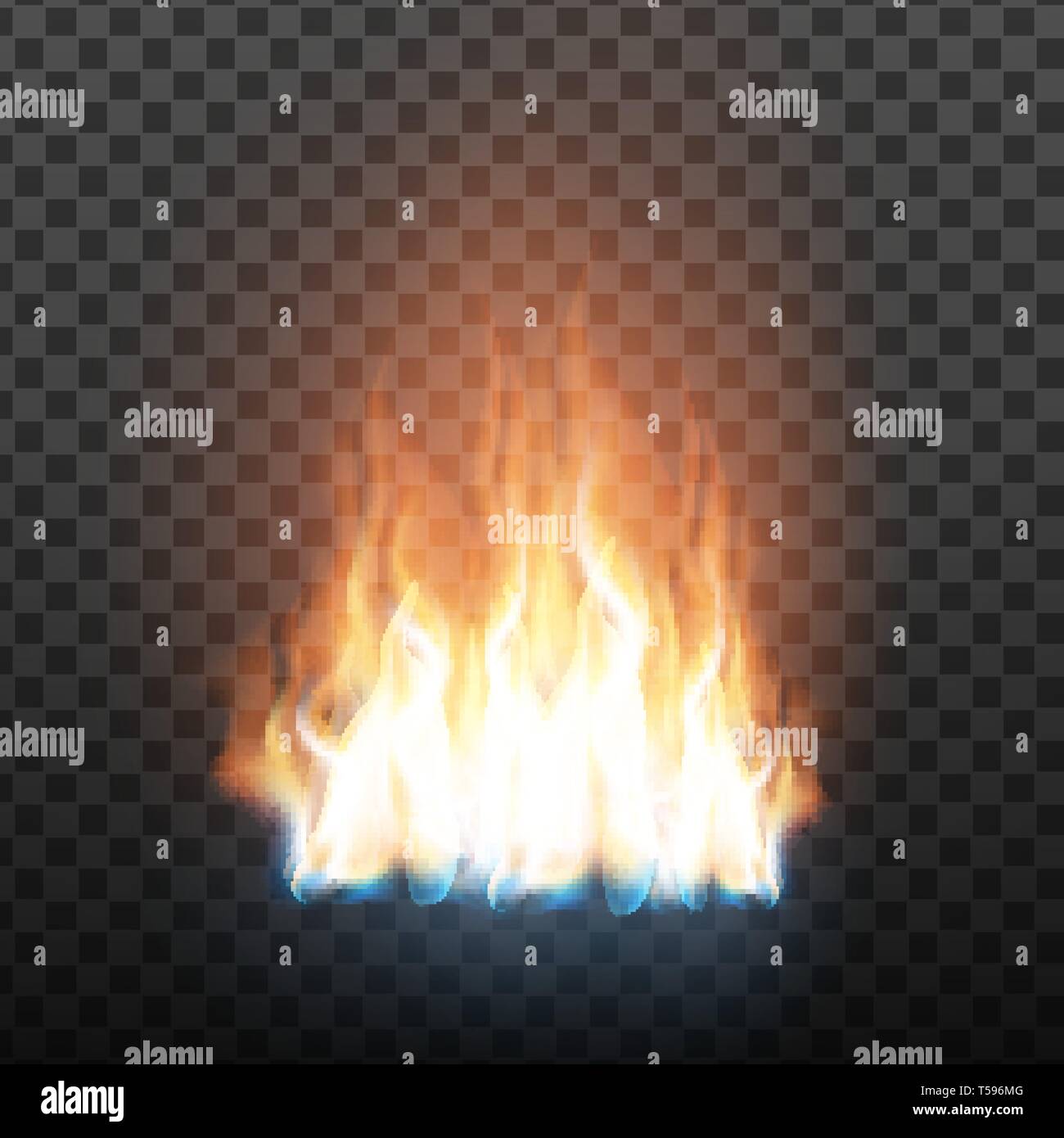 Realistic Decorative Flammable Fire Flame Vector Stock Vector Image ...