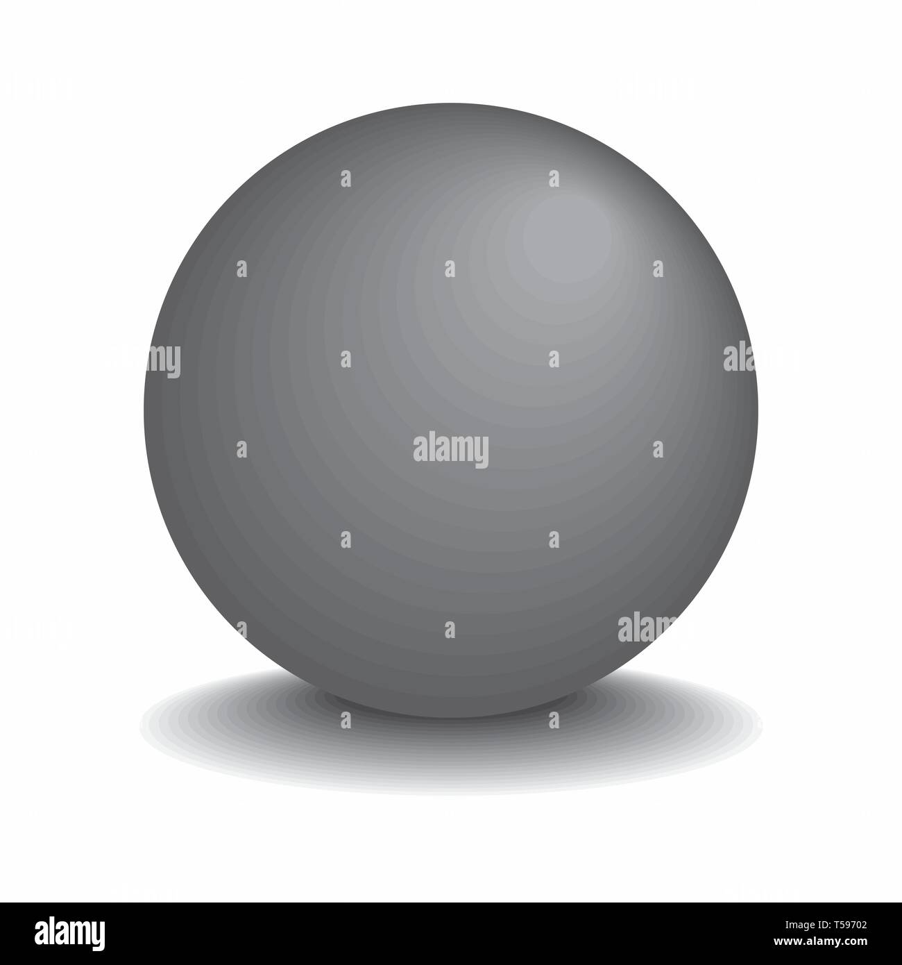 Illustration of a Gray metal sphere isolated on white background Stock ...