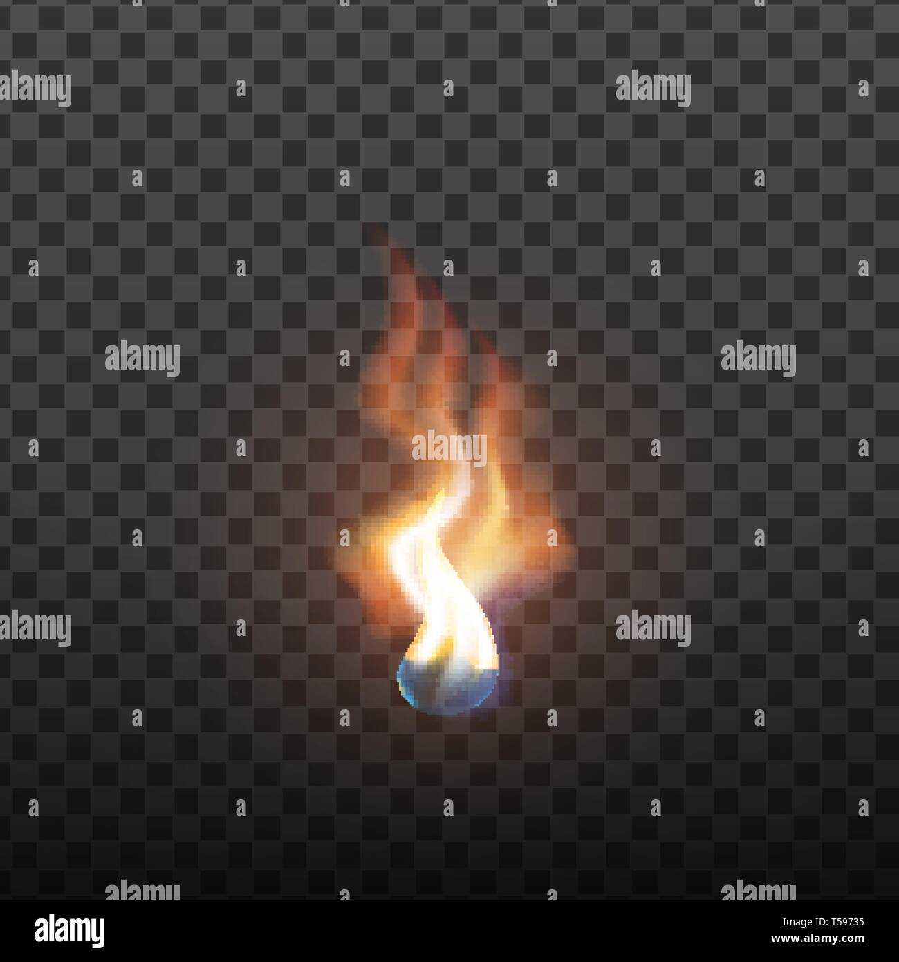 Realistic Candlelight Brush Fire Element Vector Stock Vector Image ...