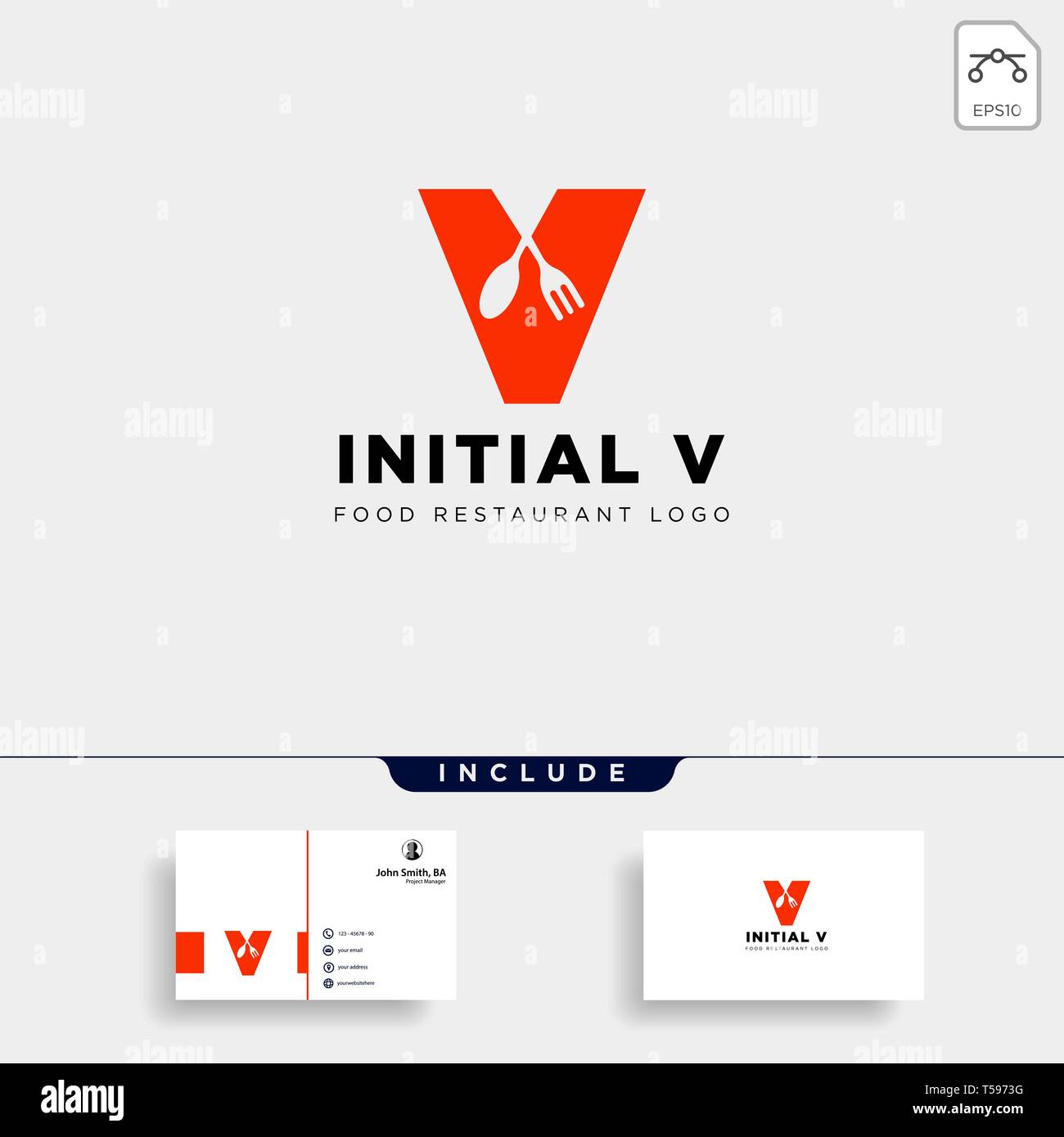 initial v food equipment simple logo template vector icon abstract ...