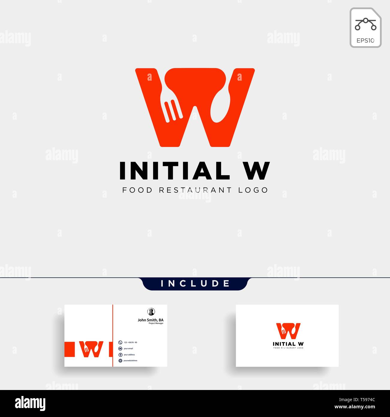 W food logo hi-res stock photography and images - Alamy