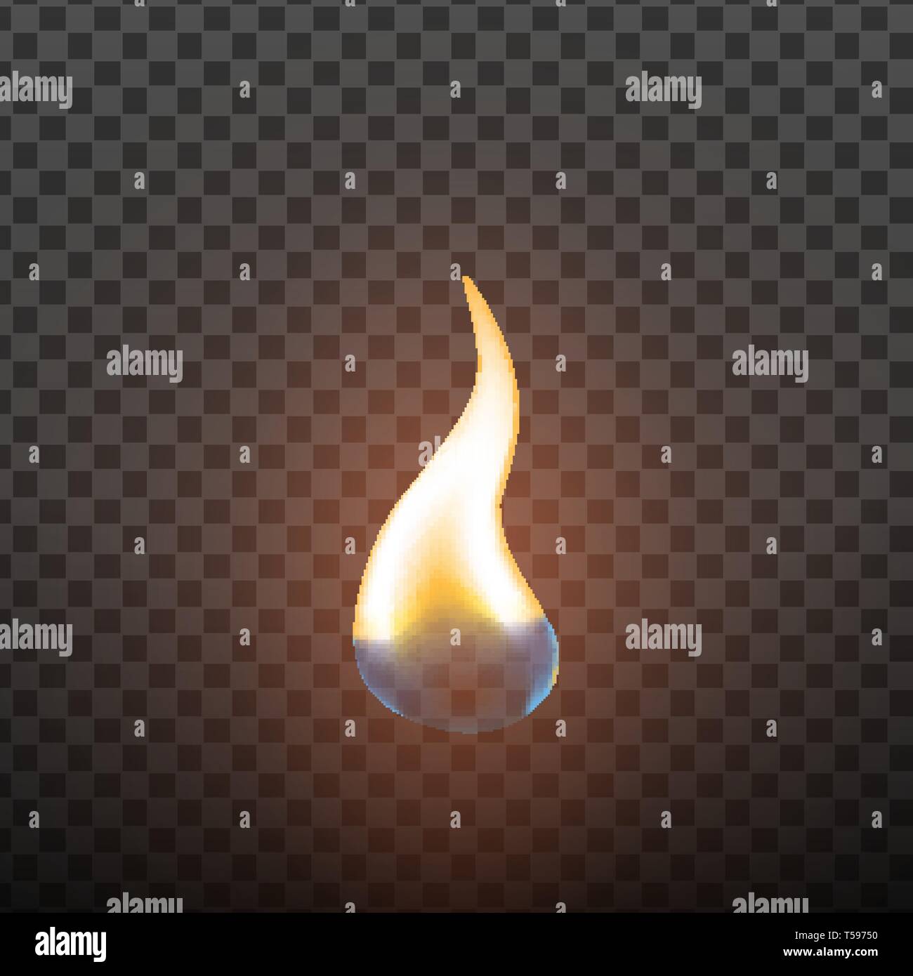 Realistic Candlelight Fire Element Design Vector Stock Vector Image ...