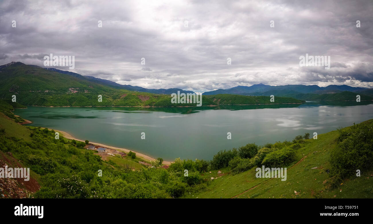 Aerial panoramic view to lake Debar in North Macedonia Stock Photo - Alamy