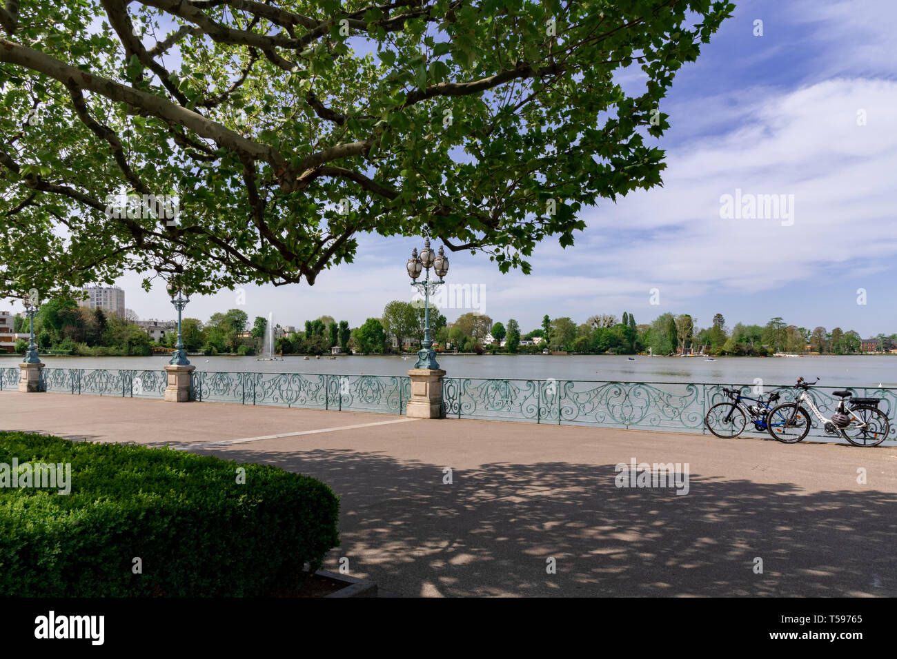 Balustrade along the lake Stock Photo - Alamy