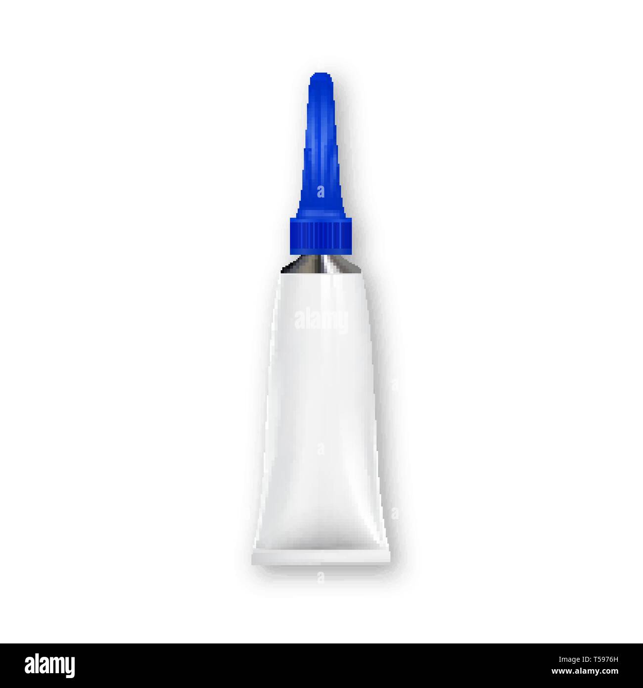 Glossy Metal Tube With Blue Lid For Glue Vector Stock Vector Image ...