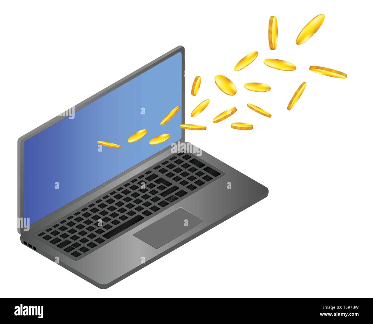 Laptop pc isometric Stock Vector Images - Alamy