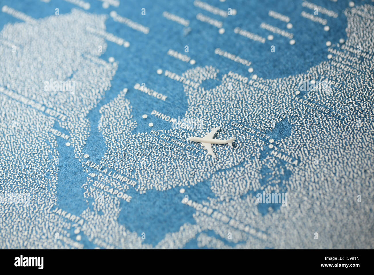 plane on map for travel plan Stock Photo - Alamy