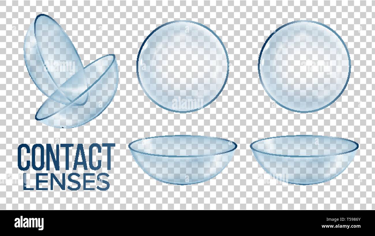 Medical Glass Contact Optical Lenses Set Vector Stock Vector Image ...