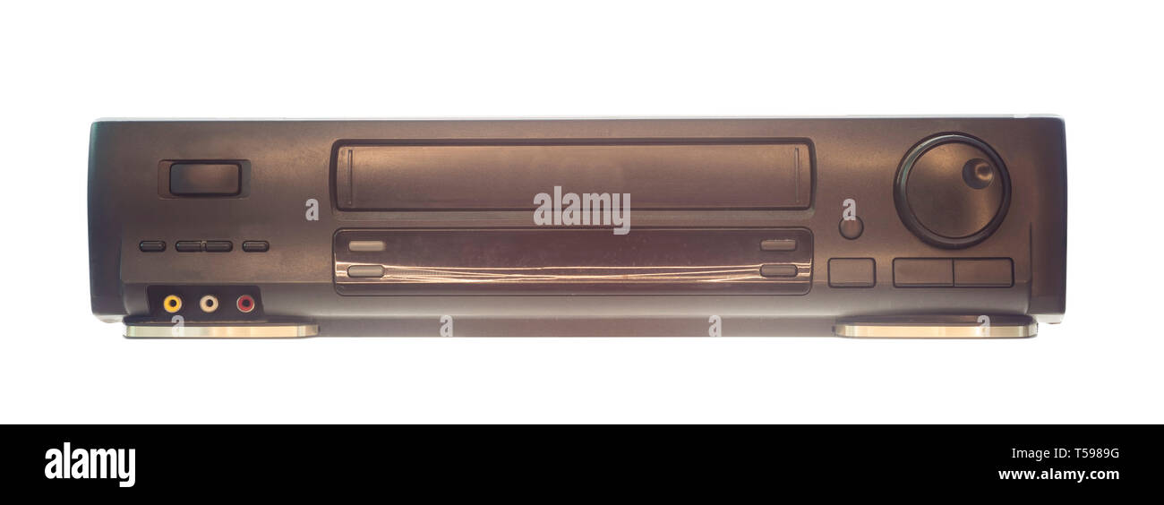 vintage vhs player for video tape isolated on white Stock Photo - Alamy