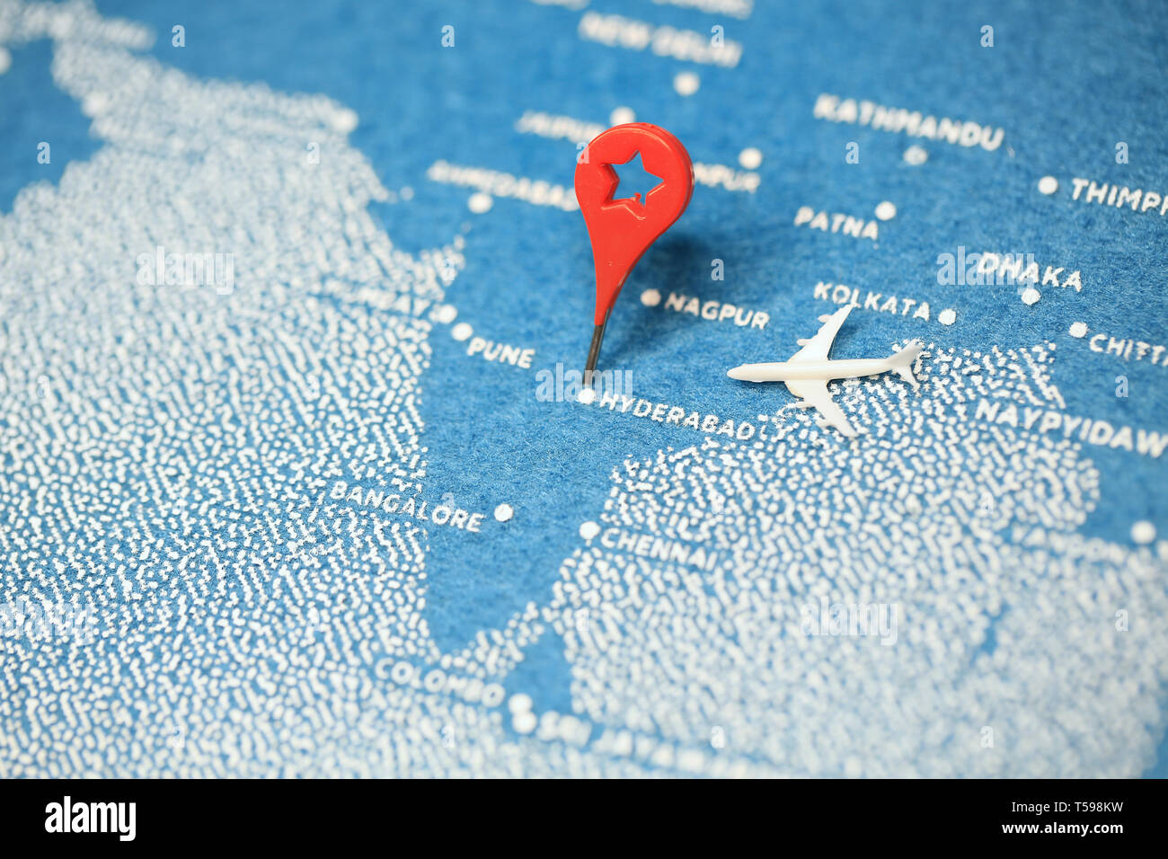 travel painted map with the plane Stock Photo - Alamy