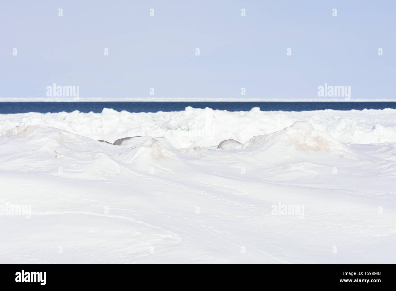 Snow and Ice on Lake Superior Stock Photo - Alamy