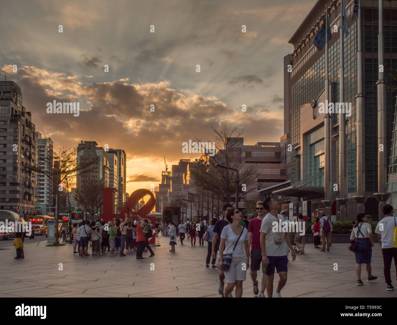 Taipei, Taiwan - October 02, 2016: View of Taipei street during the ...