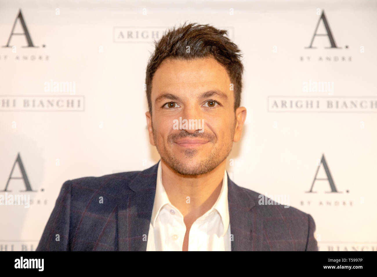 Peter Andre at the Arighi Bianchi store in Macclesfield, Cheshire ...