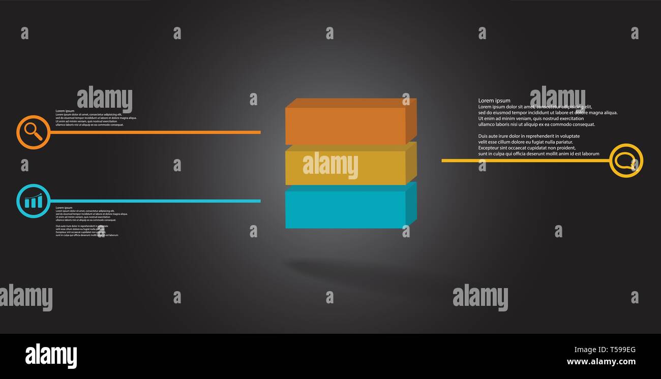 3D illustration infographic template with embossed cube divided to ...